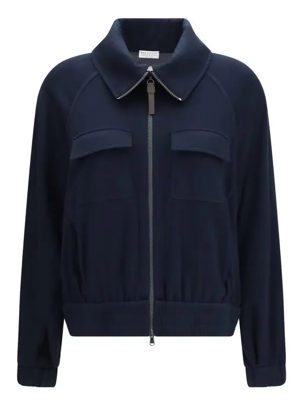Brunello Cucinelli Monile Embellished Zip-up Sweatshirt - Black
