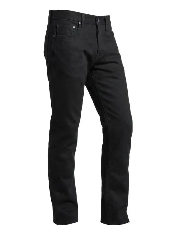 Gucci Embroidered Cotton Denim Slim Fit Pants - Black