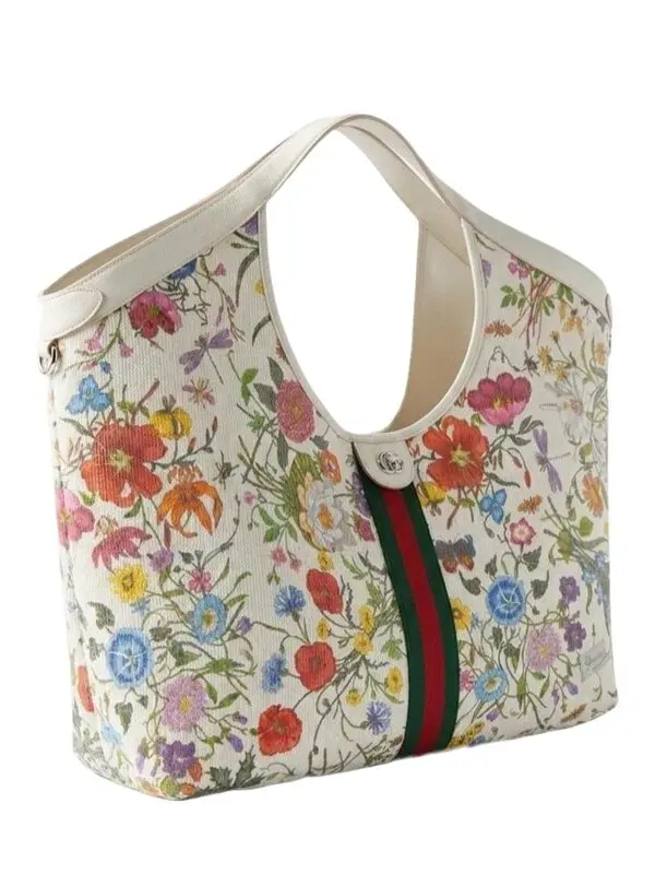 Gucci Giglio Flora Large Tote Bag - White