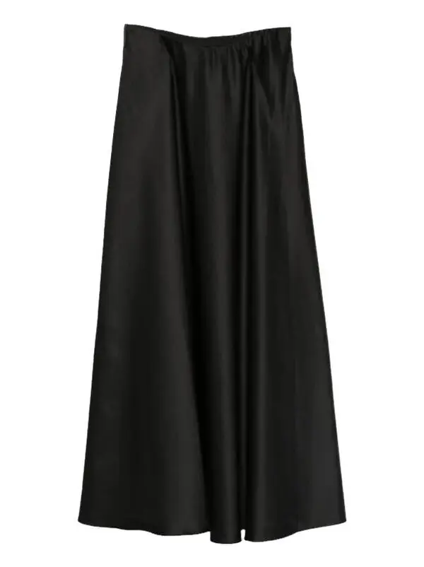 FORTE_FORTE Satin A-line Maxi Skirt - Black