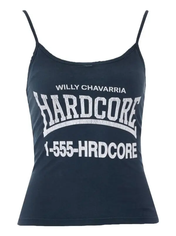 WILLY CHAVARRIA Cropped Tank Top - Black