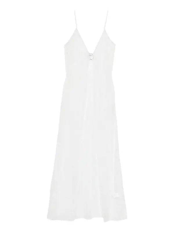 Oseree Lace Gem-embellished Kaftan - White