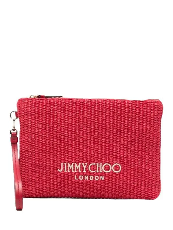 JIMMY CHOO Woven Logo Clutch Bag - Red