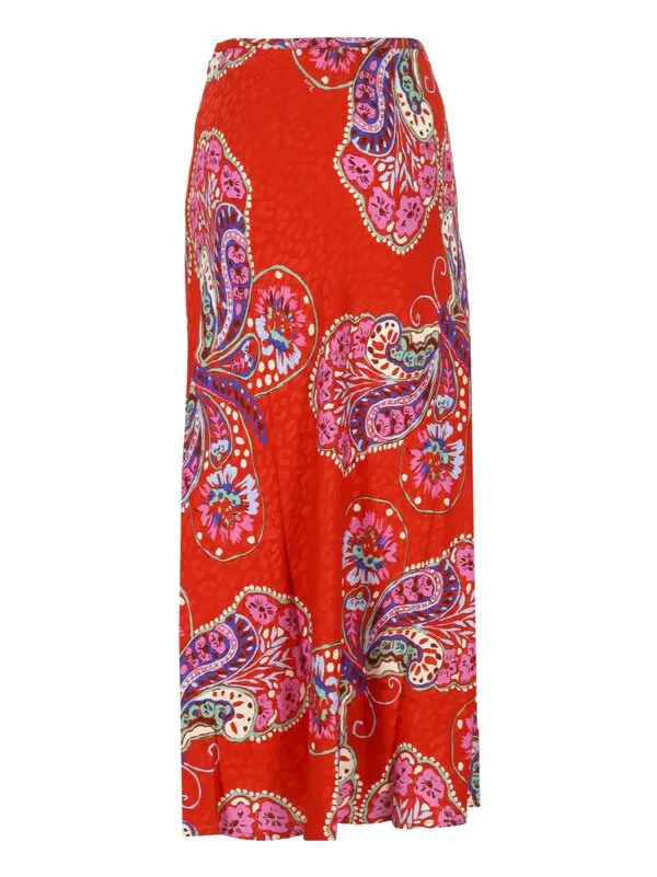 Rixo Paisley-print Jacquard Midi Dress - Red