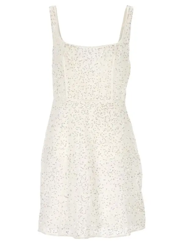 Rixo Sequin Embellished Sleeveless Dress - White