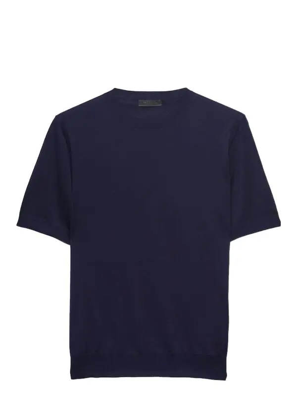 Prada Short-sleeved Silk Sweater - Navy Blue