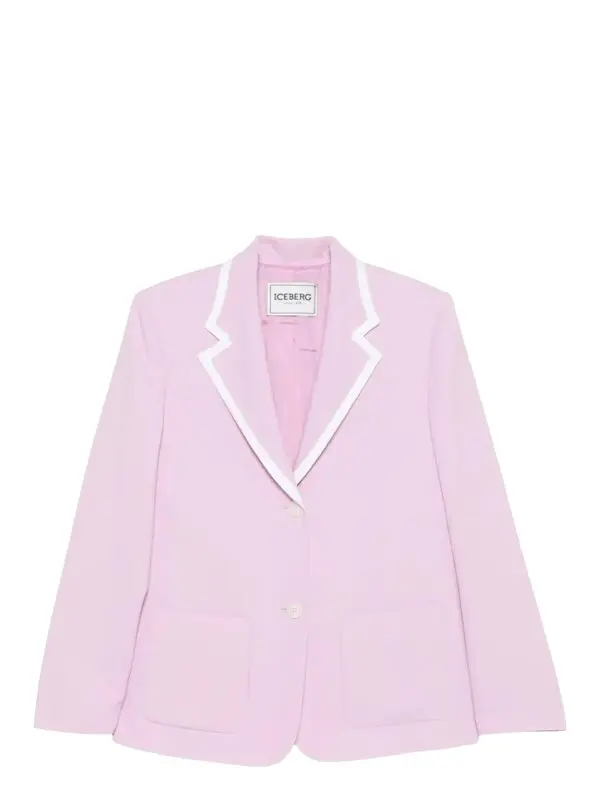 Iceberg Contrasting Trim Blazer - Purple