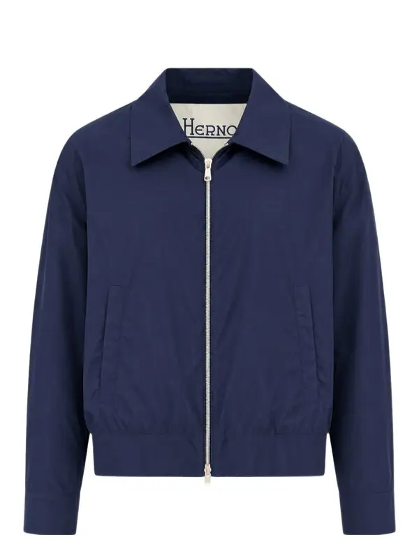 Herno Logo Plaque Zip-up Jacket - Blue