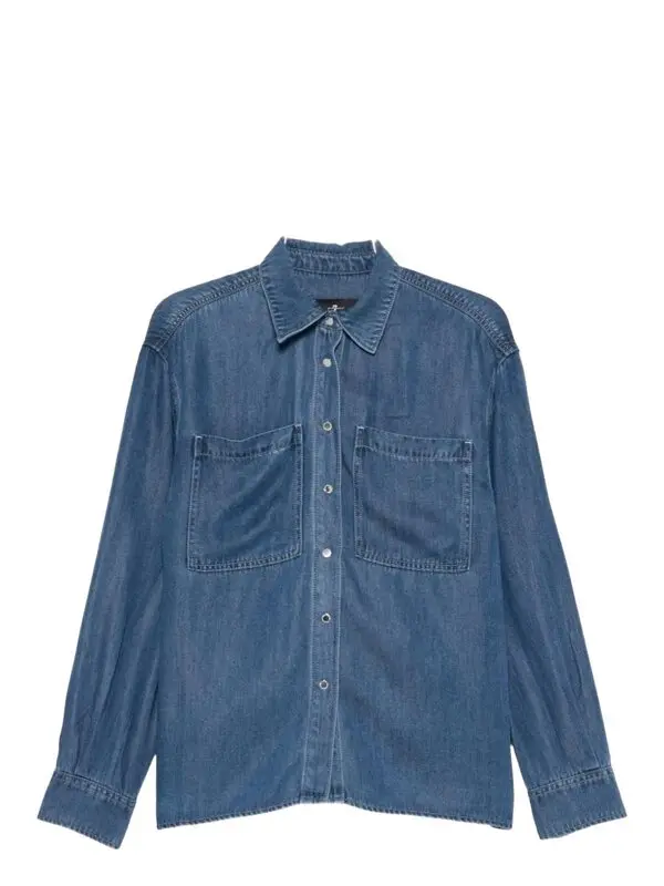 7 For All Mankind Long-sleeved Shirt - Blue