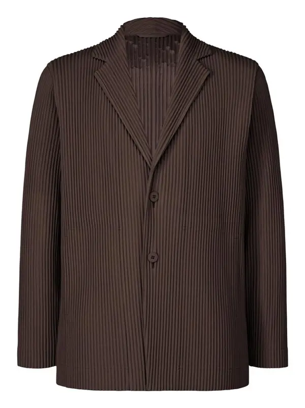 Issey Miyake Pleated Notch Lapel Jacket - Aubergine