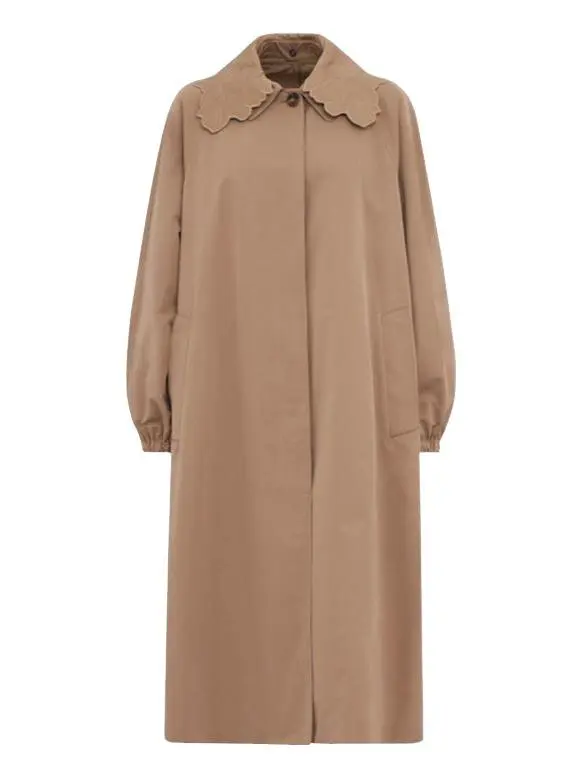 Fabiana Filippi Long Trench Coat - Brown