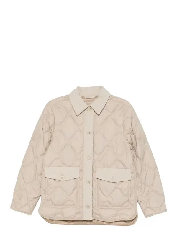 Woolrich Quilted Buttoned Jacket With Pointed Collar - Nude