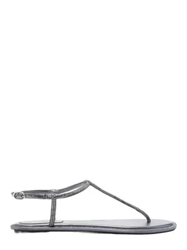 Rene Caovilla Embellished Thong Sandals - Gray