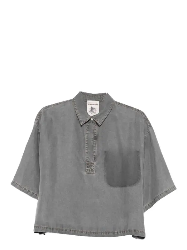 SEMICOUTURE Shana Short-sleeve Shirt - Gray