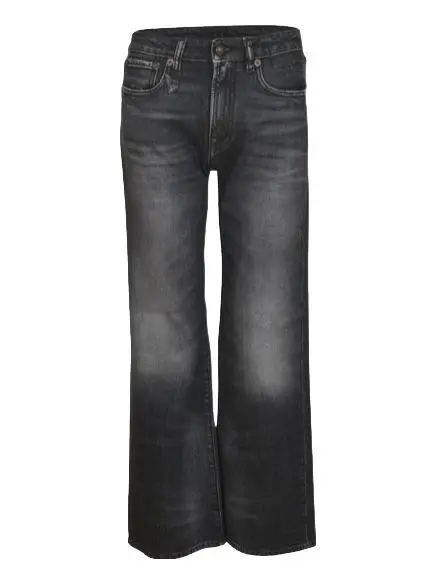 R13 Faded Bootcut Jeans - Black