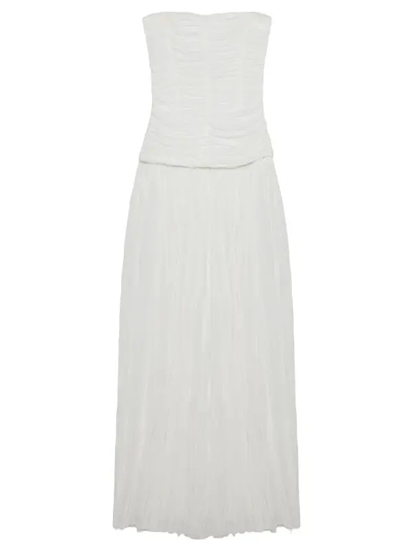 Simkhai Danielle Crinkle Jersey Bustier Gown - Ivory