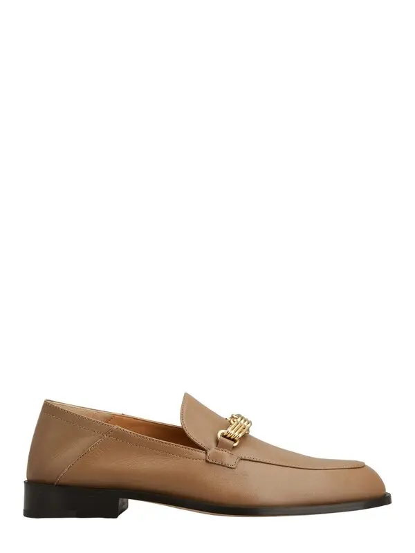 TOD'S Chain Detail Loafers In Sheepskin Nappa Leather - Brown