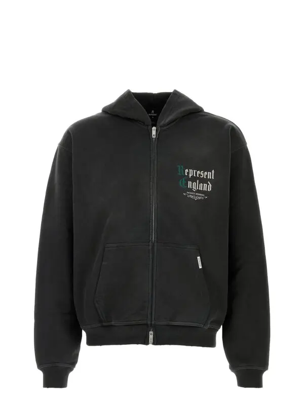 REPRESENT Private Members Zip-up Hoodie - Black