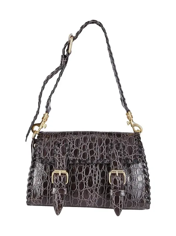 Dries Van Noten Embossed Shoulder Bag - Black