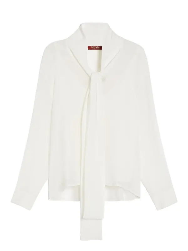Max Mara Georgette Long-sleeved Shirt - Optical White