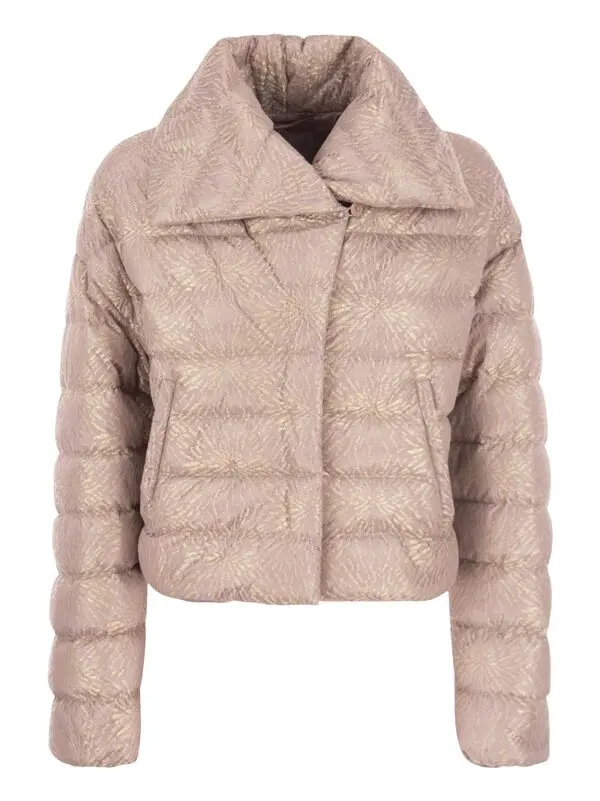 Herno Padded Bomber Jacket With Lace Overlay - Pink