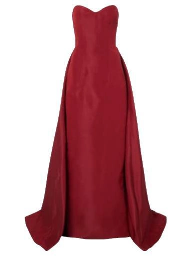 Monique Lhuillier Silk Faille Gown - Red