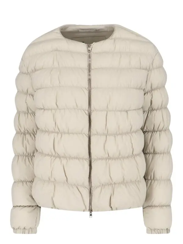 Herno Zip-up Crewneck Jacket - Nude