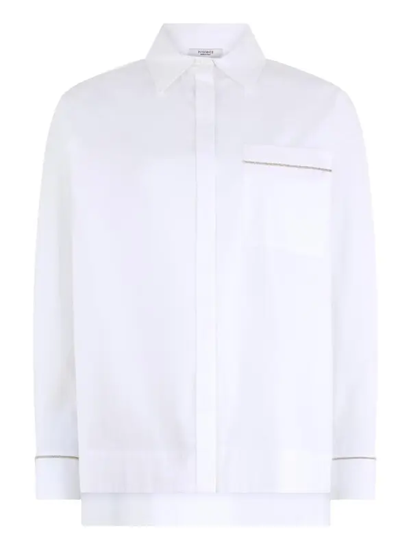 Peserico Long Sleeve Shirt With Chest Pocket - White