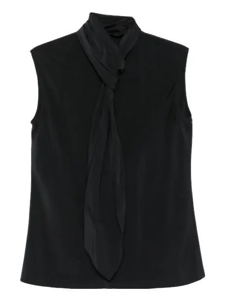 Alberta Ferretti Sleeveless Vest With Scarf Detail - Black