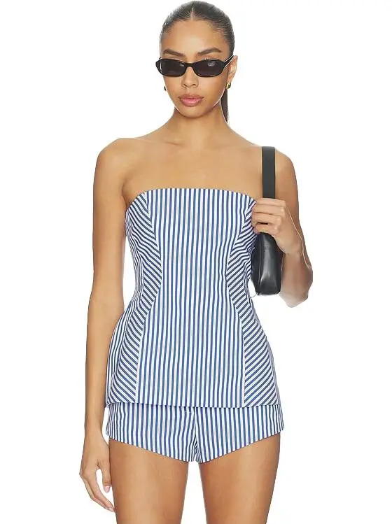 Amanda Uprichard Linda Strapless Top - Blue