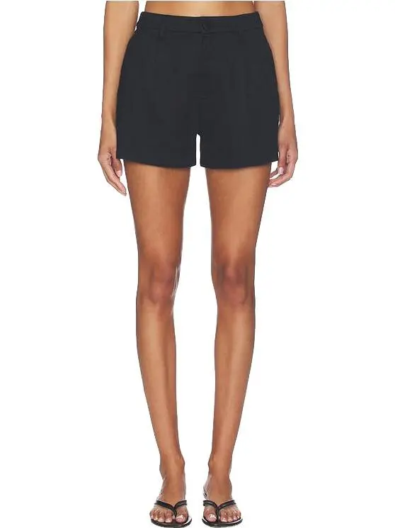 Onia Stretch Linen Blend Shorts - Black