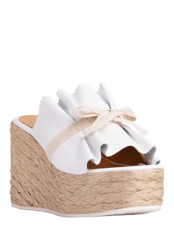 BEAUTIISOLES BY ROBYN SHREIBER Noelle Wedge Espadrille Sandals - White
