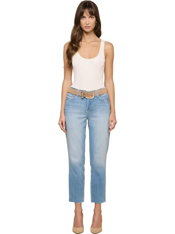 L'Agence Sada Cropped Slim-leg Jean In Light Wash - Pacific