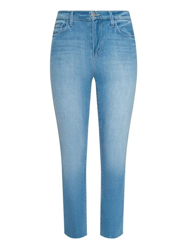 L'Agence Sada Cropped Slim-leg Jean In Light Wash - Pacific