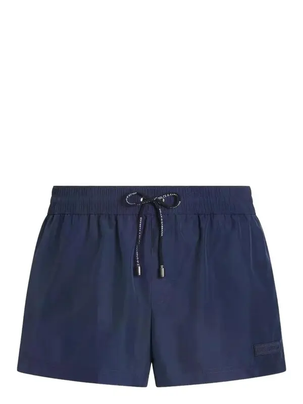 Dolce & Gabbana Logo Drawstring Swim Shorts - Blue