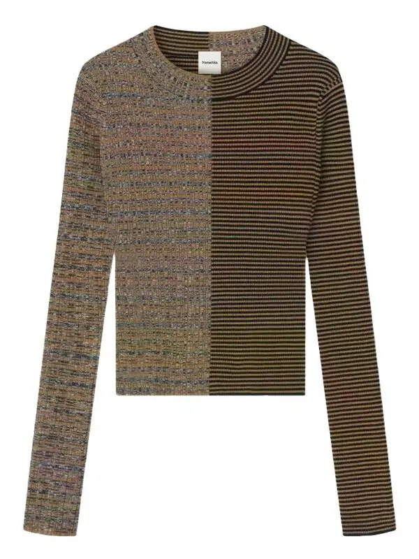 Nanushka Perrie Ribbed-knit Striped Sweater - Neutrals