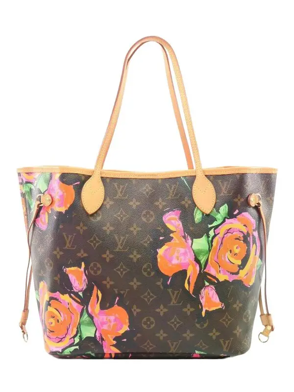 LOUIS VUITTON Monogram Roses Neverfull Mm Tote Bag - Brown