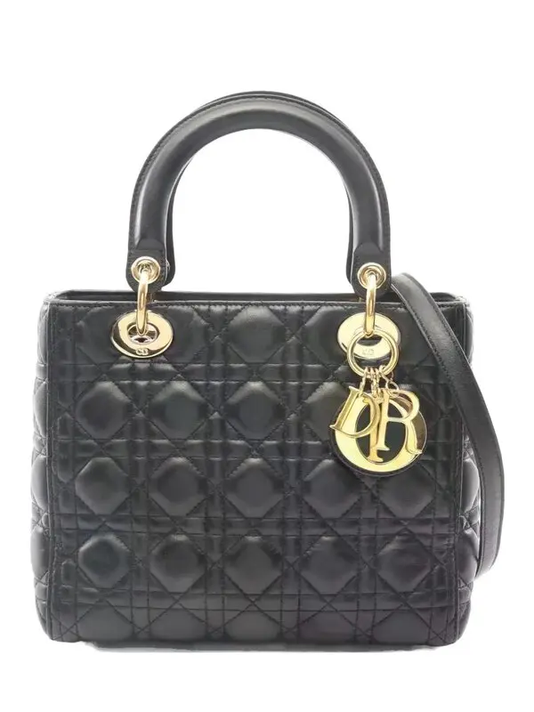 Dior Lady Cannage Shoulder Bag - Black