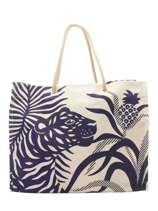 Hermès 2010s "tigre À L'ananas" Beach Bag - Neutrals