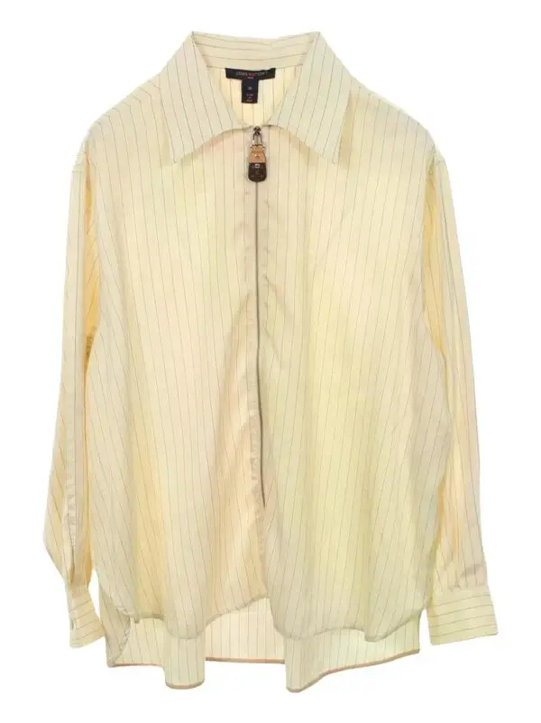 LOUIS VUITTON Striped Zip-up Shirt - Neutrals