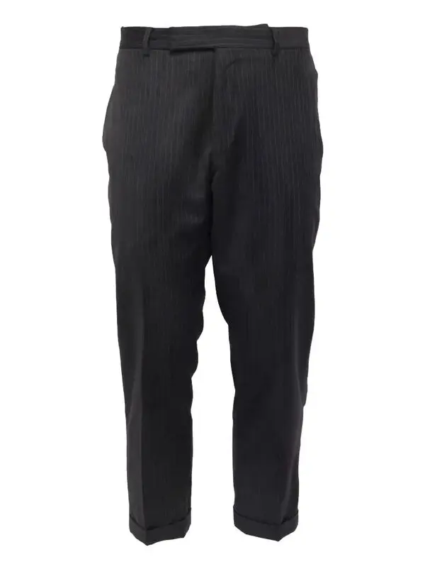 TOM FORD Pinstriped Cropped Trousers - Black