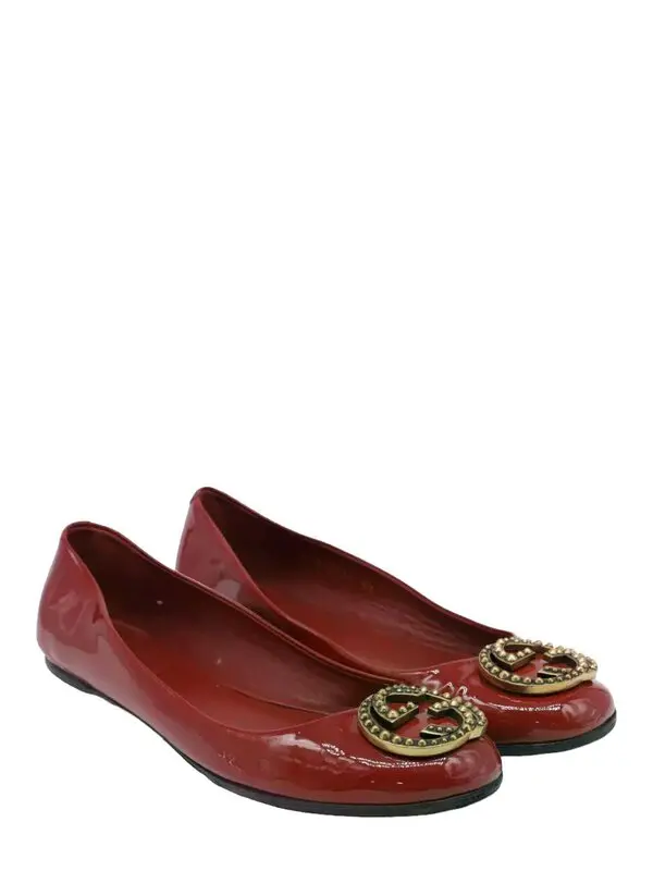 Gucci Studded Gg Ballet Flats - Red