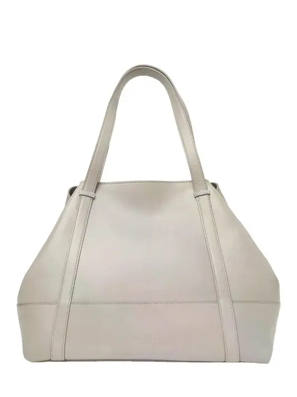 Peserico Maxi Itinera Leather Shoulder Bag With Monili Embellishment - Neutrals