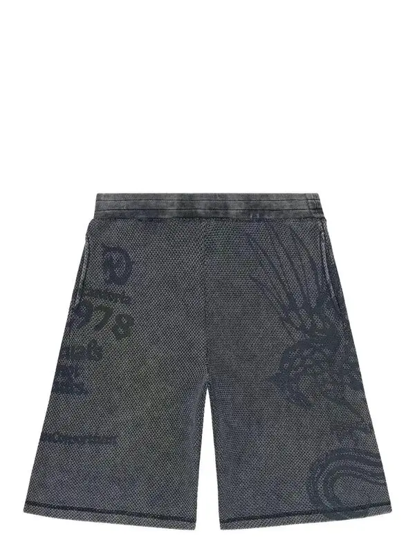 DIESEL® All-over Graphic Print Shorts - Grey