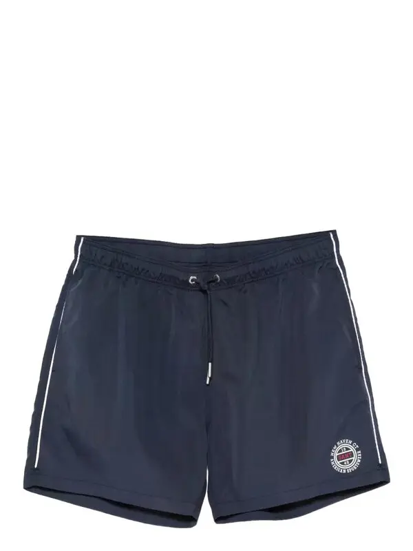 Gant Logo-print Piped Swim Shorts - Blue
