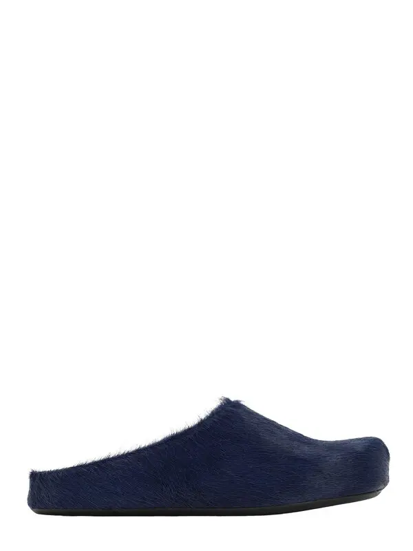 Marni Calf Hair Fussbett Sabot Mules - Black