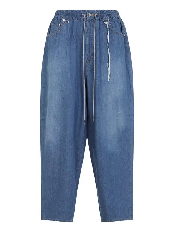 MASTERMIND WORLD Wide Leg Denim Pants With Skull Detail - Blue