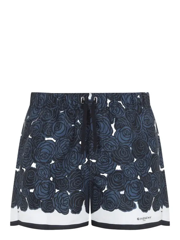 Givenchy Floral Print Swim Shorts - Blue