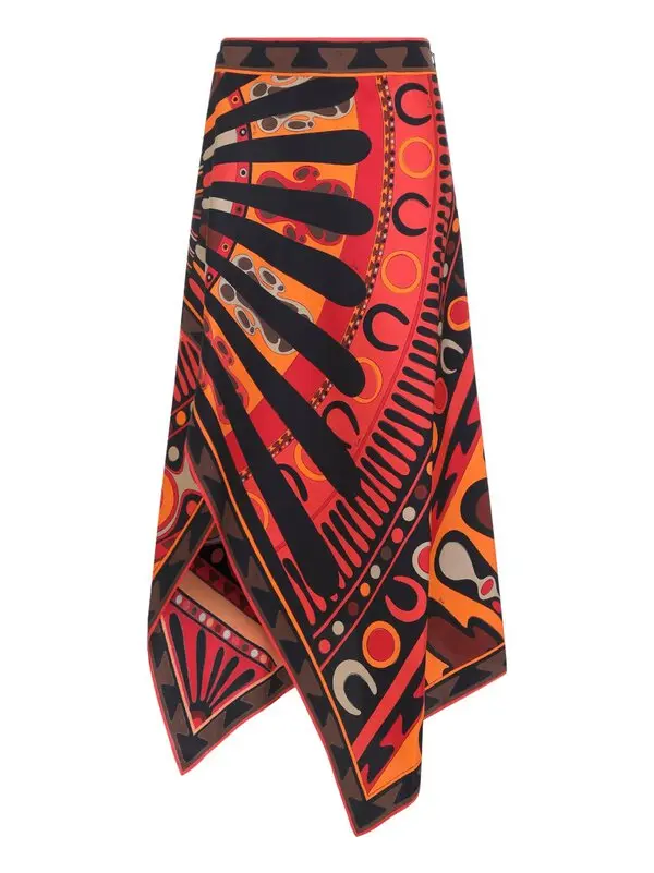 Emilio Pucci Asymmetric Draped Skirt - Red