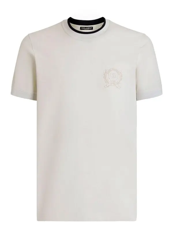 Dolce & Gabbana Technical Fabric T-shirt With Front Embroidery - Multicolor